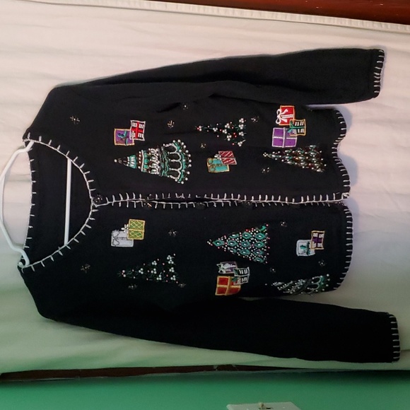 Vintage | Sweaters | Vintage Ugly Christmas Sweater Cardigan | Poshmark